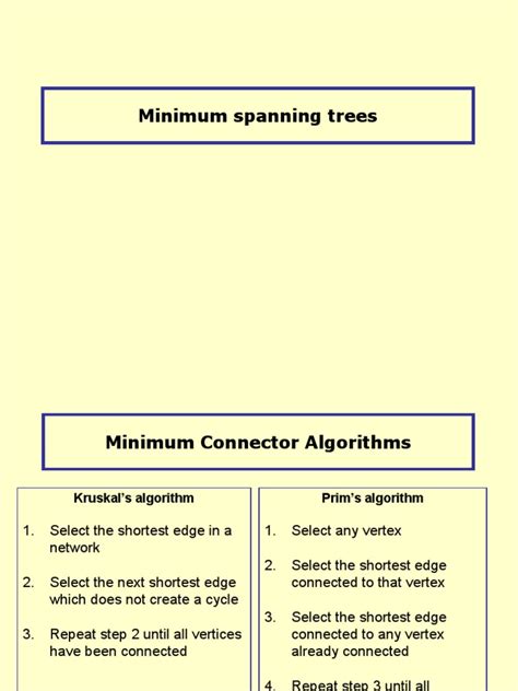 comparing minimum spanning tree algorithms kruskal s algorithm and prim s algorithm pdf