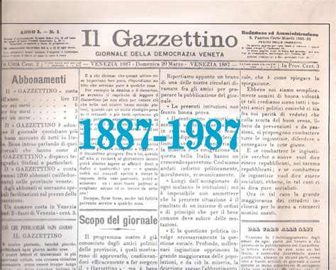 IL GAZZETTINO 1887 1987 Un Libro Di Storia Vista Attraverso Le Notizie