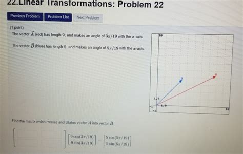solved 22 linear transformations problem 22 previous