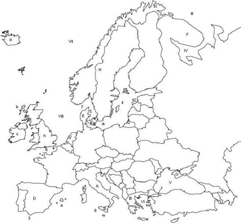 Korzystając z mapy ogólno geograficznej Europy zaznacz na poniższej