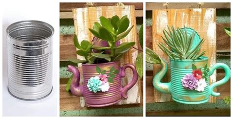 Convierte Tus Latas En Lindas Macetas Con Forma De Tetera Lodijoella