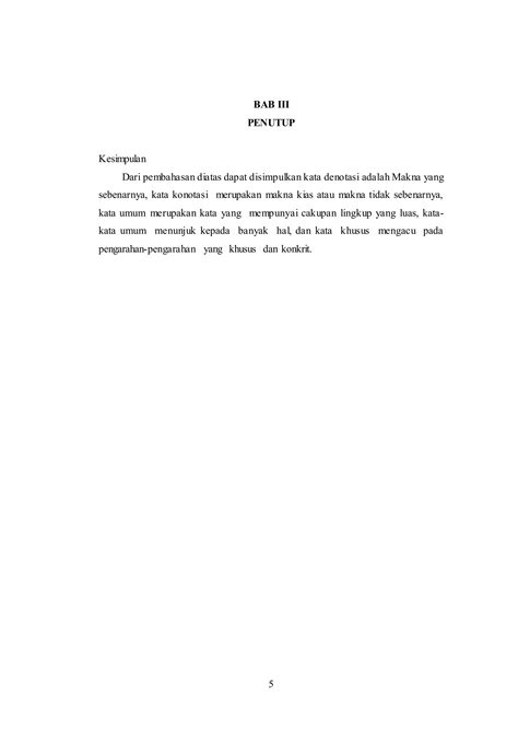 Makalah Makna Kata Konotasi Makna Kata Denotasi Dan Kata Umum Pdf