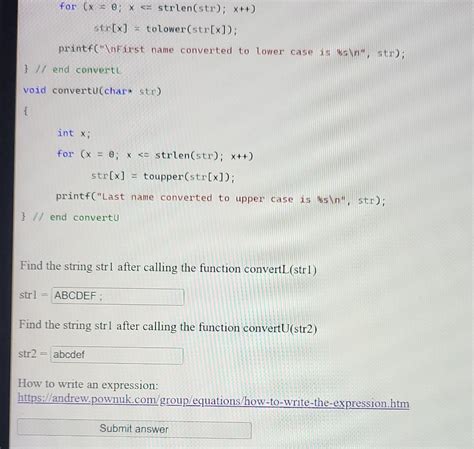 solved for the following code find the string str1 after