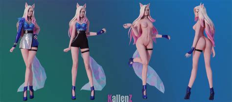 Rule 34 1girls 3d Ahri Alternate Costume Areolae Blender Breasts Female Female Only Kda Ahri