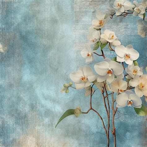 Premium Ai Image There Is A White Orchid Plant With Green Leaves In A