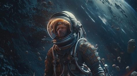 Premium AI Image Astronaut Float In Space Digital Art Illustration