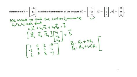 linear algebra is a vector linear combination of other vectors an example youtube