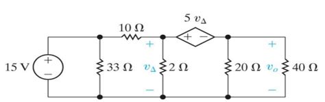 Solved A Use The Node Voltage Method To Find Vo In The Circuit