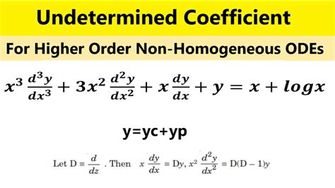 method of undetermined coefficients nonhomogeneous higher order differential equations youtube