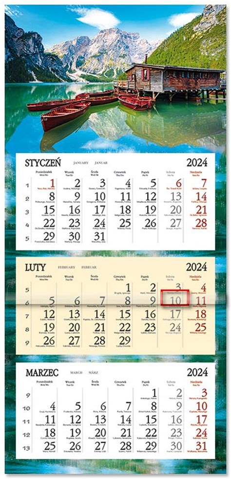 Kalendarz ścienny TRÓJDZIELNY 2024 13928922450 Sklepy Opinie Ceny w
