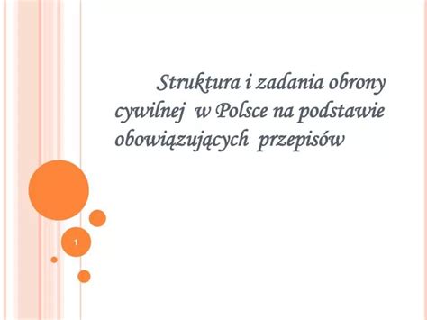 PPT Struktura I Zadania Obrony Cywilnej W Polsce Na Podstawie