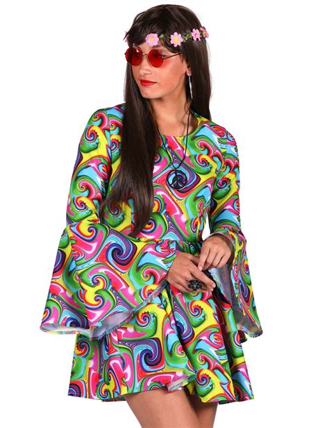 Hippie Kostüm Daisy für Damen Zitrone 60er 70er Jahre Flower
