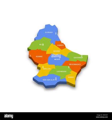 Luxembourg Political Map Of Administrative Divisions Cantons