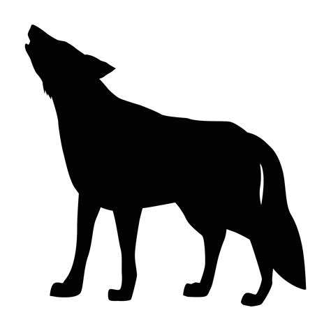 Silueta De Lobo Aullando 5406901 Vector En Vecteezy