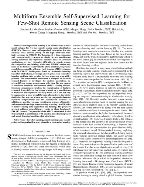 pdf multiform ensemble self supervised learning for few shot remote sensing scene classification