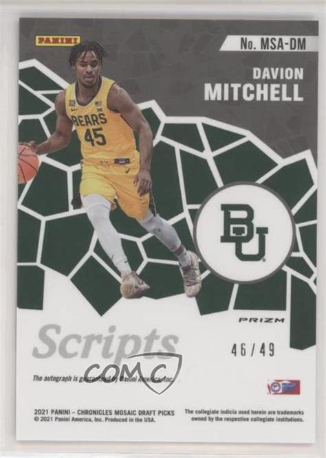 Panini Chronicles Draft Picks Mosaic Scripts Autographs Blue