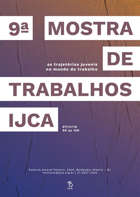Mostra De Trabalhos As Trajet Rias Juvenis No Mundo Do Trabalho
