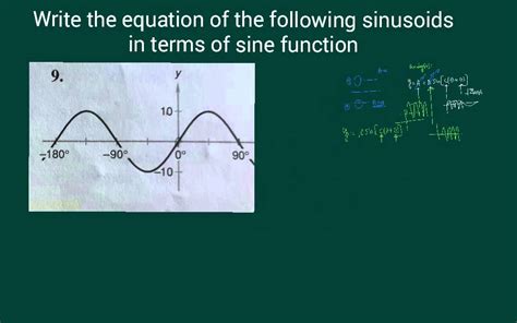 how to write equation of sinusoidal function using sine curve youtube