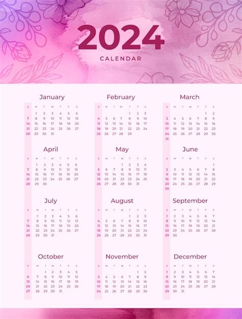 Modelo De Calendário 2024 Fevereiro 2024 Layout Minimalista Imprimível