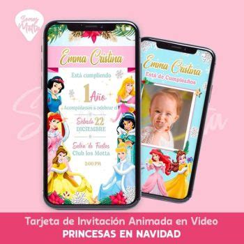 INVITACIÓN PRINCESAS DISNEY NAVIDAD EN VIDEO Somos Motta