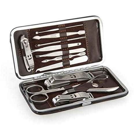 12PCS Trousse Manucure Pédicure Ongle Clipper Cutter Coupe Soins de