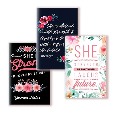 Cuaderno A5 Libro De Notas Vers Culo De La Biblia Proverbios 31 25 She