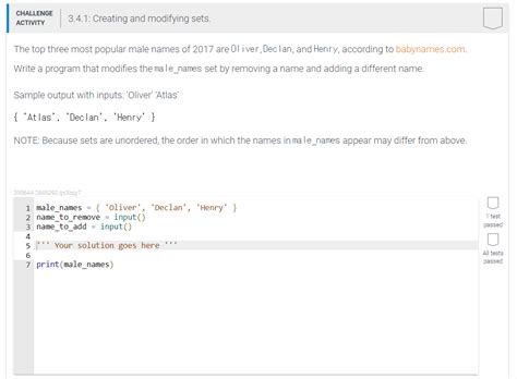 solved begin{tabular}{l l} challengee activity