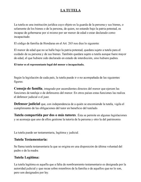 Acciones De Tutela En Honduras Tramites Judiciales
