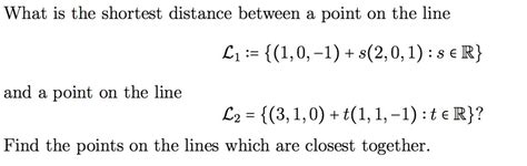 solved shortest distance between two point on two