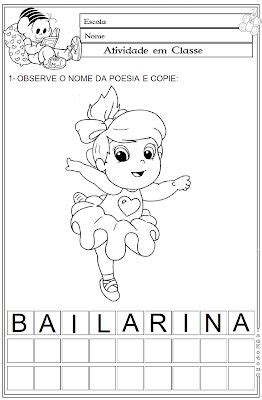 Educação infantil facil A Bailarina Cecilia Meireles Dia da poesia