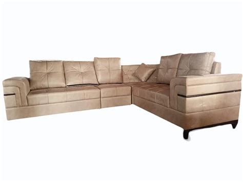 6 Seater Velvet Grey Plain Wooden L Shape Sofa Set At Rs 25000 Set In