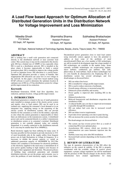 pdf a load flow based approach for optimum allocation of distributed generation units in the