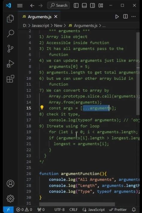 arguments in javascript javascript code arguments shorts treding coder programming