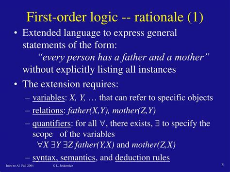 ppt introduction to artificial intelligence lecture 8 first order logic powerpoint