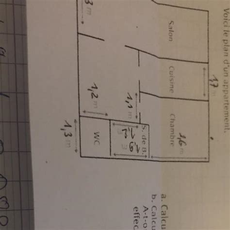 A Calculer La Superficie De La Chambre B Calculez La Superficie Totale