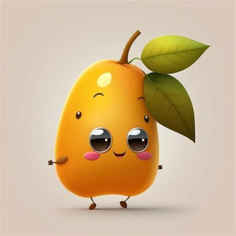 Personaje De Dibujos Animados Lindo Mango Foto Premium