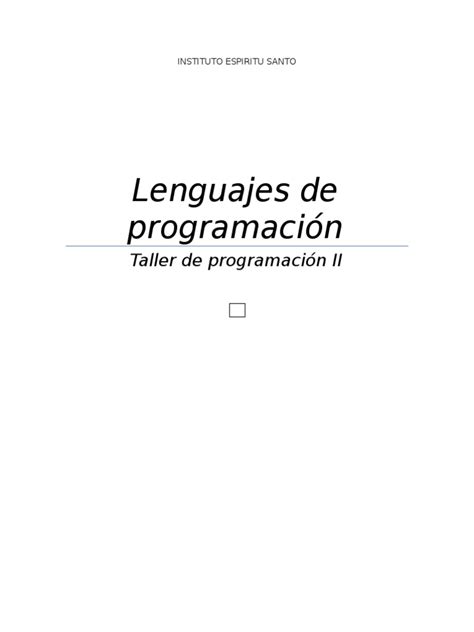 lenguajes de programacion pdf básico lenguaje de programación