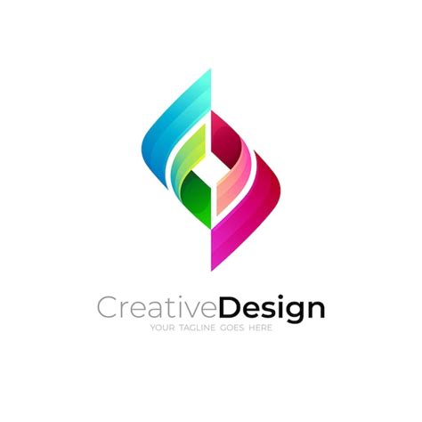Icono De Estilo Colorido De Plantilla De Logotipo De Letra Abstracta S