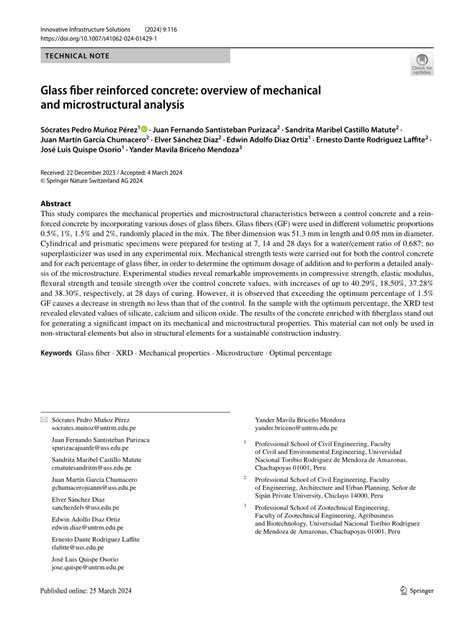 PDF Glass Fiber Reinforced Concrete Overview Of Mechanical And