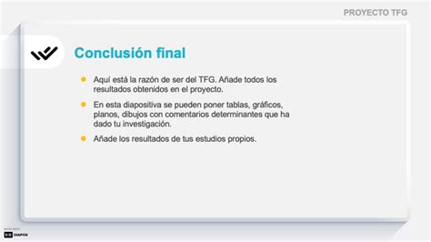 Plantilla para la presentación del proyecto TFG en power point Diapos