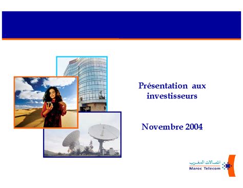 Maroc Telecom secteur de télécom Présentation aux investisseurs