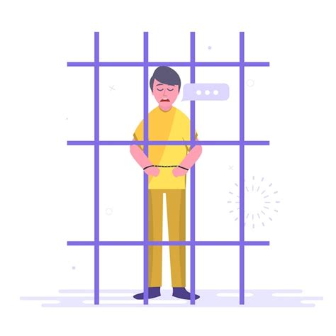 Concept De Prison De Prisonnier Prisonnier Derrière Les Barreaux