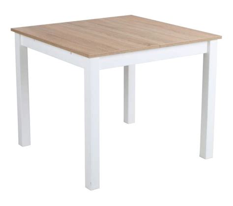 Table carré L 90 130 RUBEN Blanc Chêne sonoma Table BUT