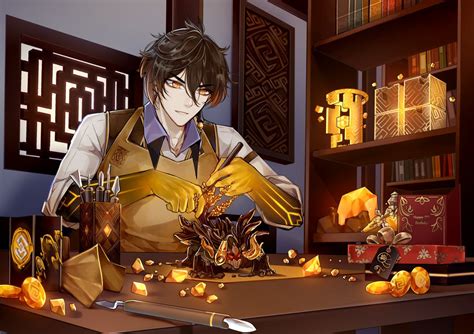 Zhongli And Azhdaha Genshin Impact Drawn By Gundamsimp Danbooru