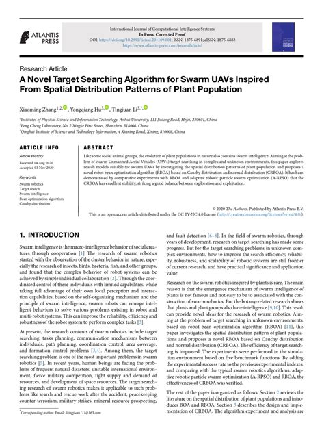 pdf a novel target searching algorithm for swarm uavs inspired from spatial distribution