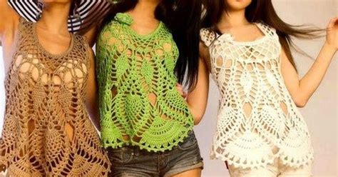 BLUSA CALADA CON MOTIVO PIÑA A CROCHET PASO A PASO