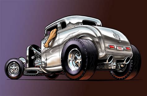 Mustan Hot Rod Cartoon Art CARtoons And Hot Rods Cartoon Car Drawing