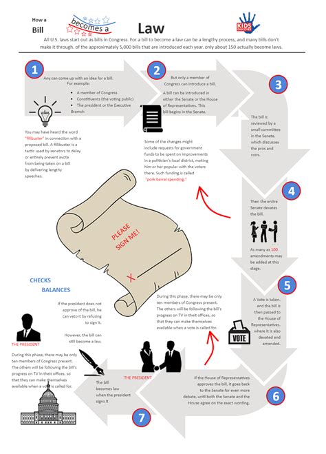 How A Bill Becomes A Law Flow Chart Infographic College Notes How