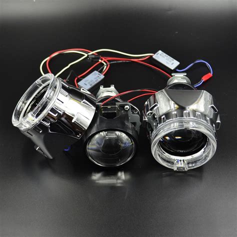Par Farol Projetor Bi Xenon Angel Eyes Carro Moto H4 H7 R 520 00 Em
