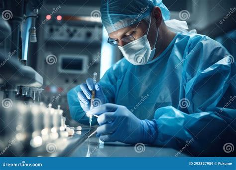 D Scientist Studying A Genetic Dna Double Helix Strand Molecule